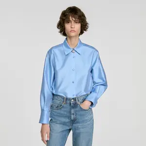 Sandro Jewellery Detail Satin Shirt
