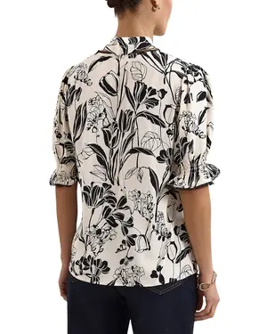 PHASE EIGHT Aisra Lace Trim Printed Blouse