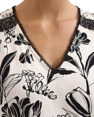 PHASE EIGHT Aisra Lace Trim Printed Blouse