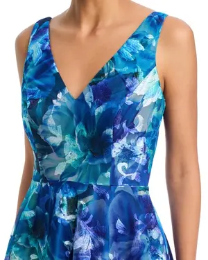 Eliza J Sleeveless V-neck Fit & Flare Mini Dress