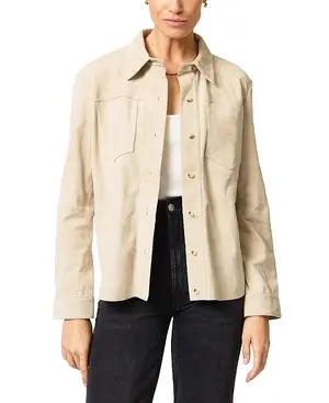 Central Park West Rusty Suede Overshirt