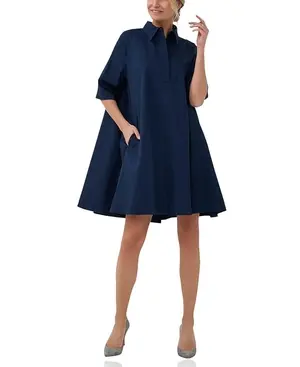 MARIELLE STOKKELAAR Laetitia Egyptian Cotton Shirt Dress - Navy