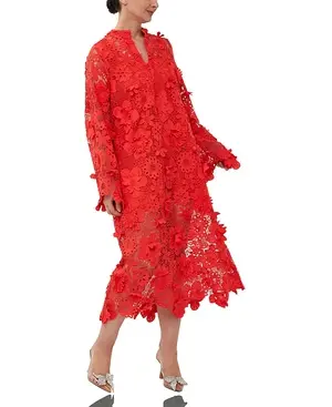 MARIELLE STOKKELAAR Estelle Lace Maxi Dress - Red