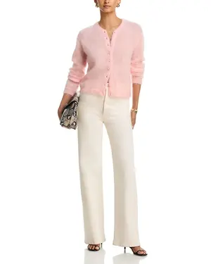 MOTHER The Cropped Cardigan Crewneck Sweater
