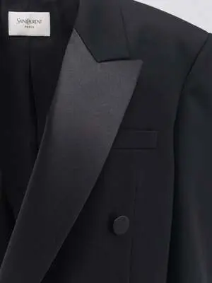 Saint Laurent Wool Tuxedo Blazer With Silk Lining