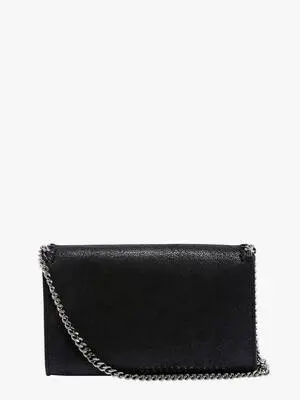 Stella McCartney Falabella Shaggy Deer Wallet With Chain Strap - Black