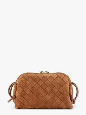 Bottega Veneta Suede Intrecciato Pochette Concert Bag - Beige