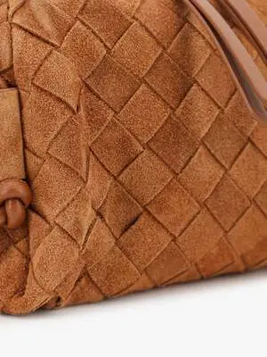 Bottega Veneta Suede Intrecciato Pochette Concert Bag - Beige