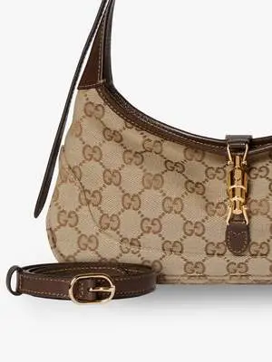 Gucci Jackie Slim Gg Fabric And Leather Shoulder Bag