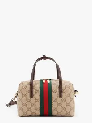 Gucci Boston Mini Bag With Web Detail - Beige