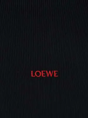 Loewe Cotton Allover Logo Lettering Embroidery Tank Top - Black