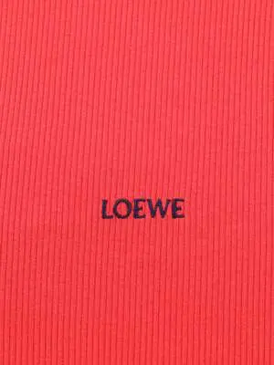 Loewe Cotton Tank Top With Allover Embroidered Logo Lettering