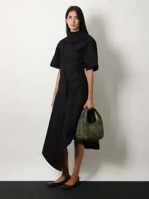 Bottega Veneta Intrecciato Suede Shoulder Bag - Green
