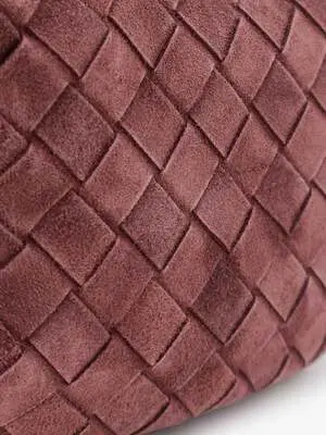 Bottega Veneta Mini Jodie Intrecciato Suede Handbag - Purple