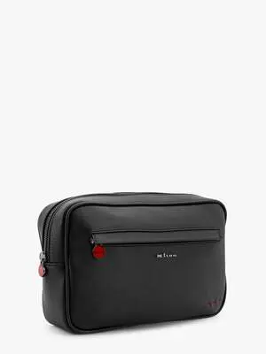 Kiton Leather Clutch With Logo