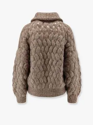 Brunello Cucinelli Perforated Cardigan With Microsequins