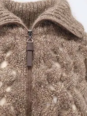 Brunello Cucinelli Perforated Cardigan With Microsequins