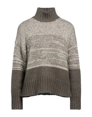 Alpha Studio Two-tone Metallic Turtleneck Sweater - Green