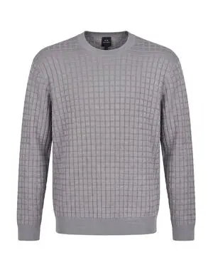 Armani Exchange Sweater In Acrylic, Cotton, And Virgin Wool - Grey