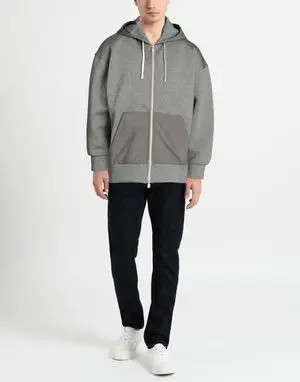 LARDINI Viscose And Elastane Zip-up Hooded Sweatshirt - Grey
