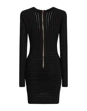 Balmain Striped Mini Dress - Black