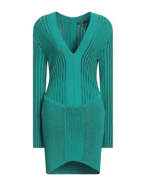 Balmain Mini Dress Emerald Size Viscose, Polyester