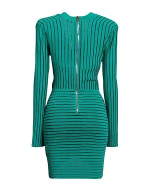 Balmain Mini Dress Emerald Size Viscose, Polyester