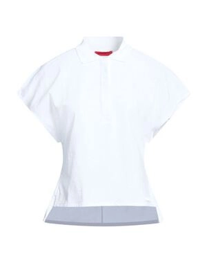 Max & Co. Polo Shirt Light Brown Size Cotton, Linen - White
