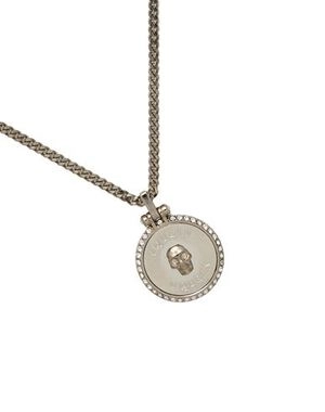 Alexander McQueen Metal Pendant Necklace With Logo Detail