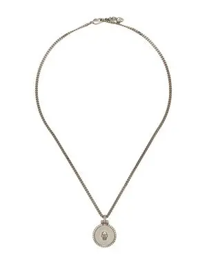 Alexander McQueen Metal Pendant Necklace With Logo Detail