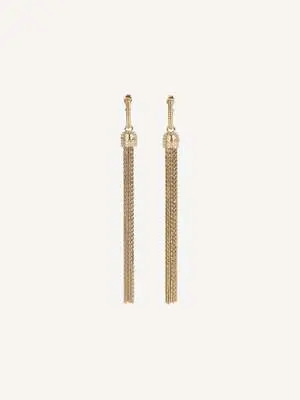 Balmain Brass Tassel Drop Earrings