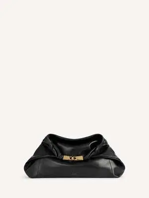 Balmain Dinner At 8 Medium Bag In Smooth Leather - Black