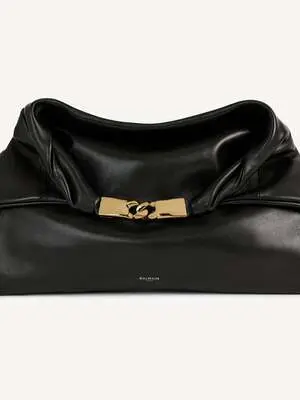 Balmain Dinner At 8 Medium Bag In Smooth Leather - Black