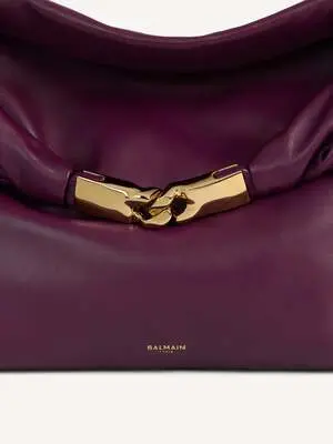 Balmain Dinner At 8 Medium Bag In Smooth Leather - Purple