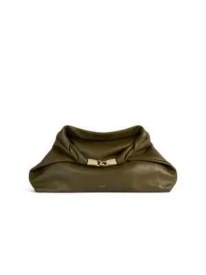 Balmain Dinner At 8 Medium Bag In Smooth Leather - Green