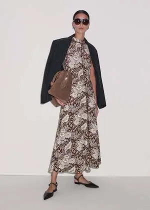 ME+EM Elaborate Botanical Print Short Sleeve Maxi Dress