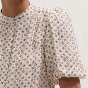 ME+EM Printed Silk Cotton Blouse With Tie Detail