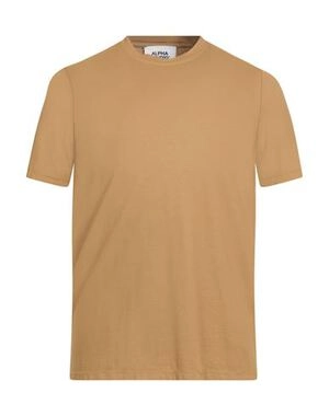 Alpha Studio Man T-shirt Lime Green Size 40 Cotton, Elastane Camel