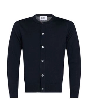 Alpha Studio Cardigan Size Merino Wool - Navy