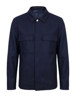 LARDINI Man Shirt Navy Size L Wool, Cashmere Navy