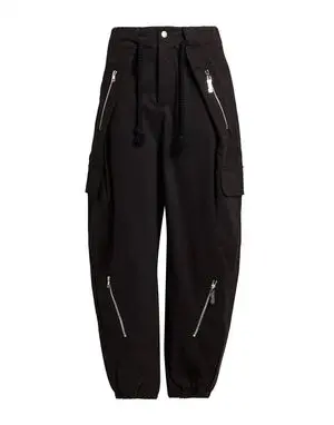 DISCLAIMER Pants Ivory Size Cotton, Elastane - Black