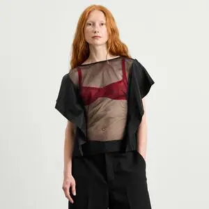 Simone Rocha Sheer Panel Boxy Top