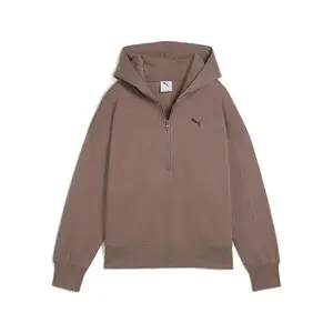 PUMA Essentials Half-zip Hoodie - Brown