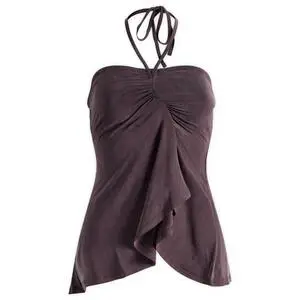 PEACHY DEN Nia Kylie Halter Top - Chocolate