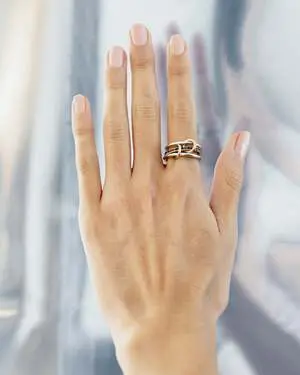 SPINELLI KILCOLLIN Black Diamond Two-tone Tigris Ring