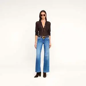 L'Agence Carine Pointelle Knit Polo With Utility Pockets - Coffee Bean