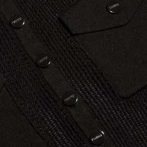 L'Agence Carine Pointelle Knit Polo With Utility Pockets - Coffee Bean