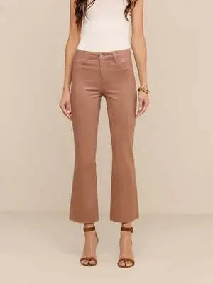 L'Agence Petite Kendra Coated Flare Jeans - Noir Coated