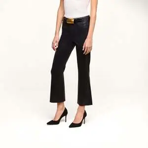 L'Agence Petite Kendra Coated Flare Jeans - Noir Coated