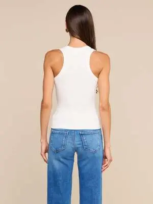 L'Agence Shania Ribbed Racerback Tank Top - White